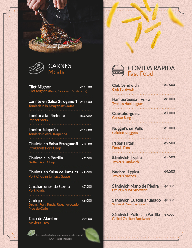 Menú – Typica